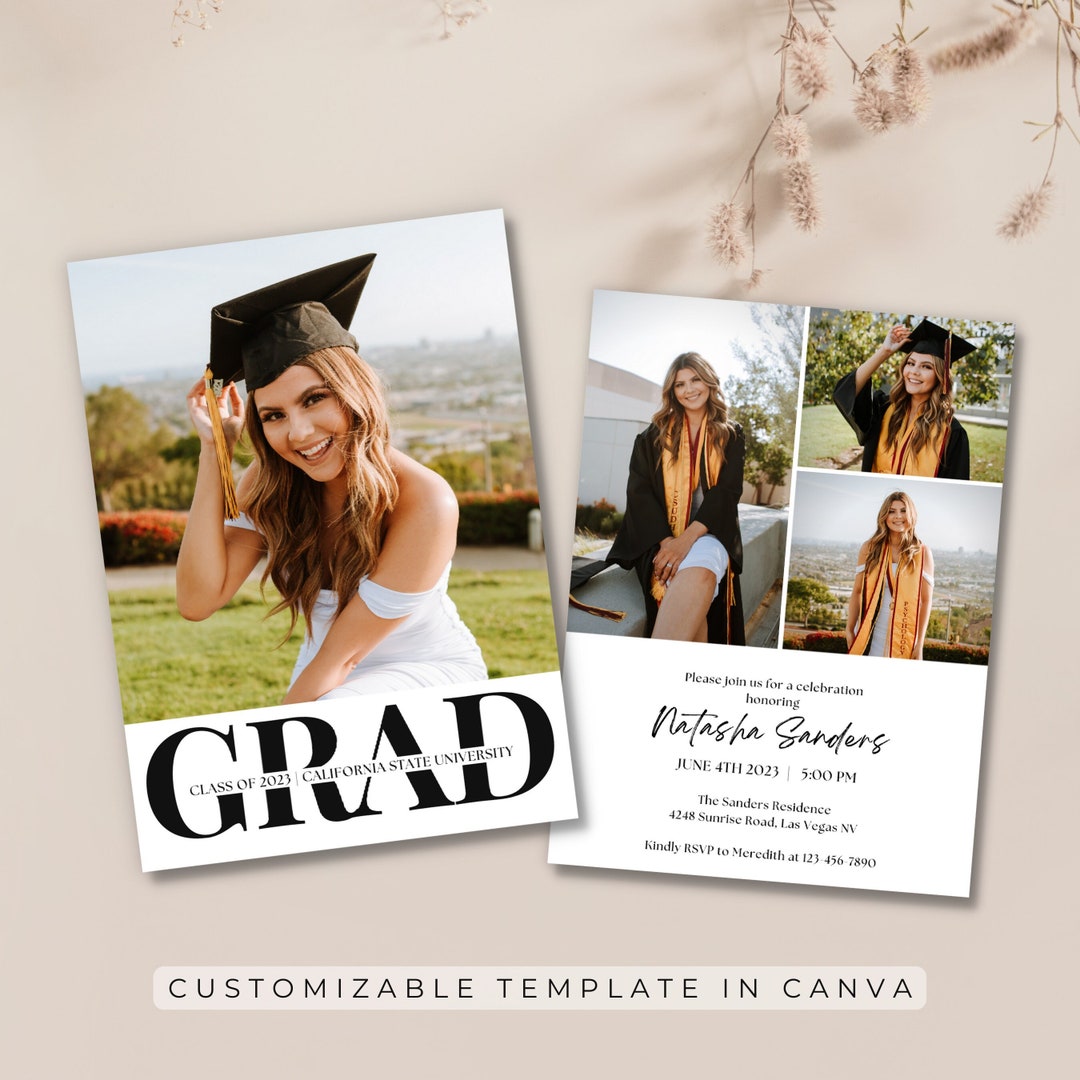 Minimalist Graduation Party Invitation Graduation Announcement