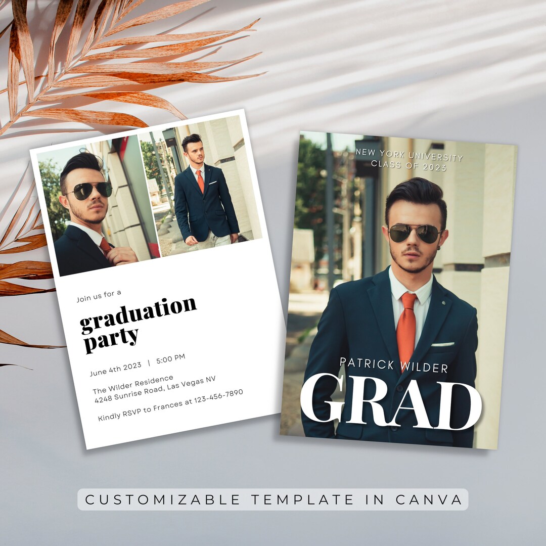 Graduation Announcement Template Boy, Graduation Invitation 2025 ...