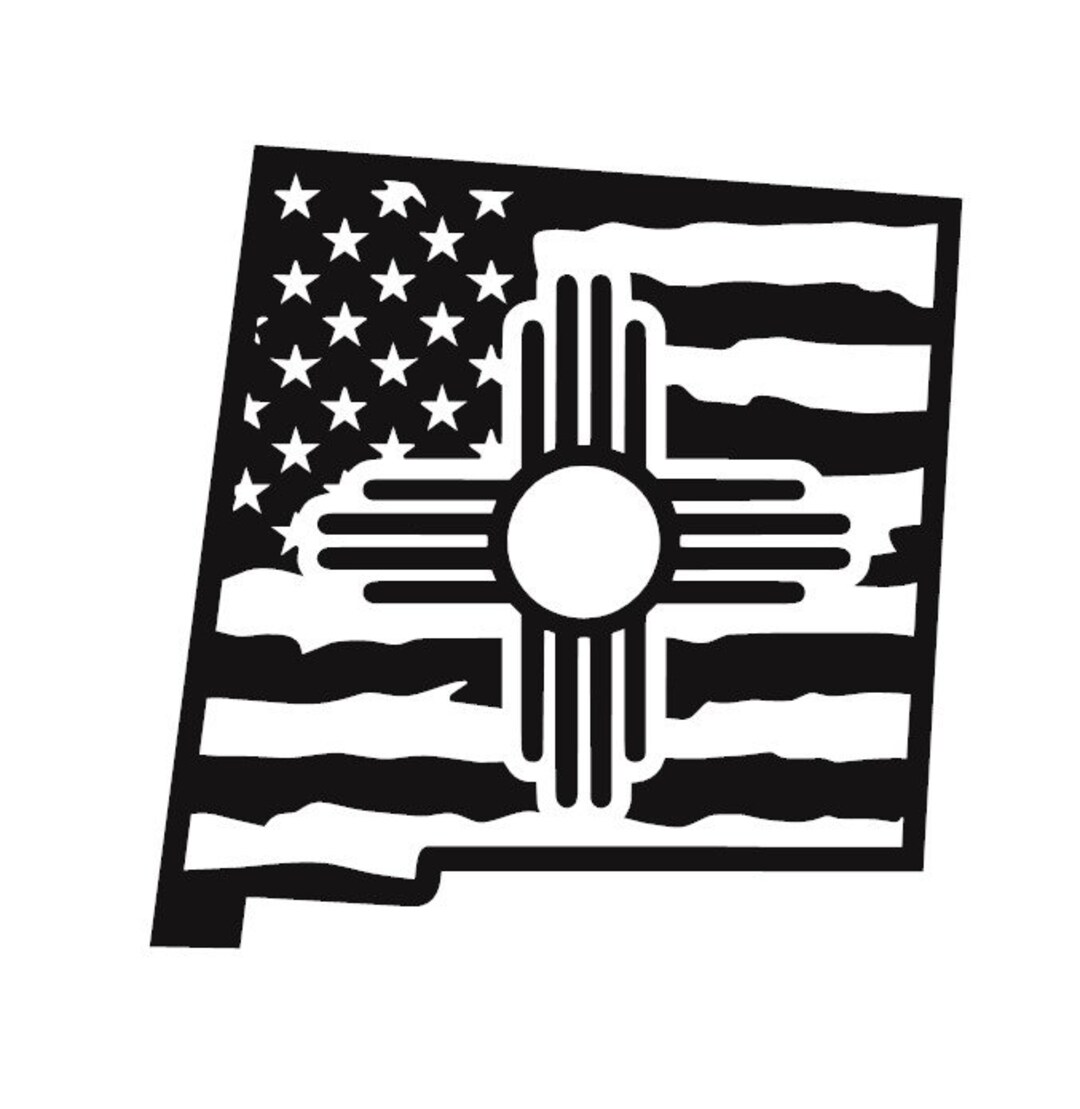 Rugged American Flag Shape of New Mexico Decal Multiple Colors & Sizes ...