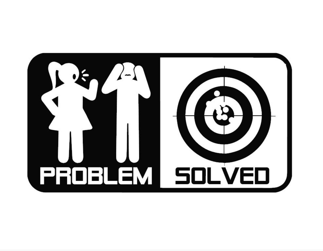 Problem - Solved Decal - Multiple Colors & Sizes - Window - RV - Camper - Car - Funny Wife Decal ...