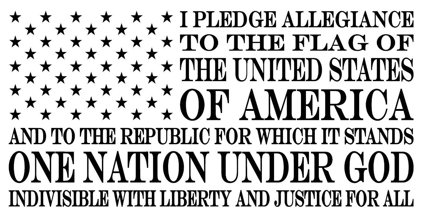 Pledge of Allegiance Flag Decal - American Flag - Multiple Colors ...