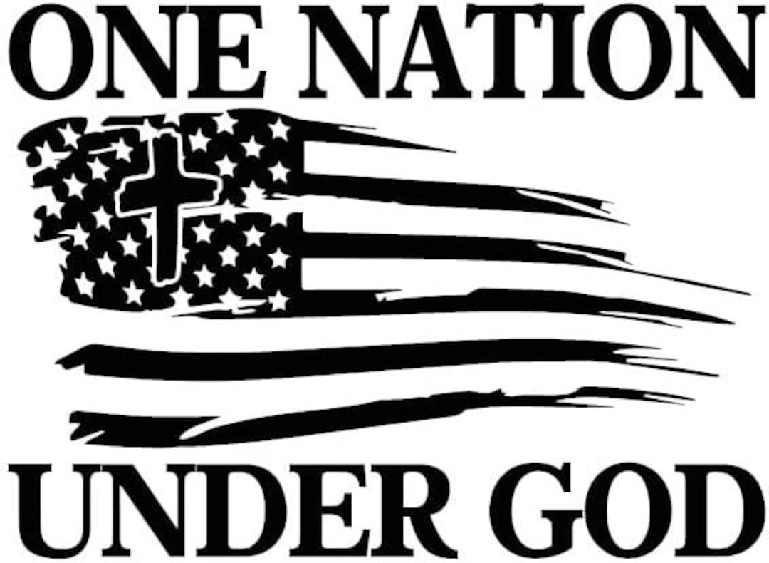 One Nation Under God - With Flag Decal - Multiple Colors & Sizes ...