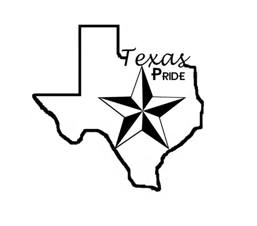 Texas Pride - Texas State With Star Decal - Texan -lone Star State ...