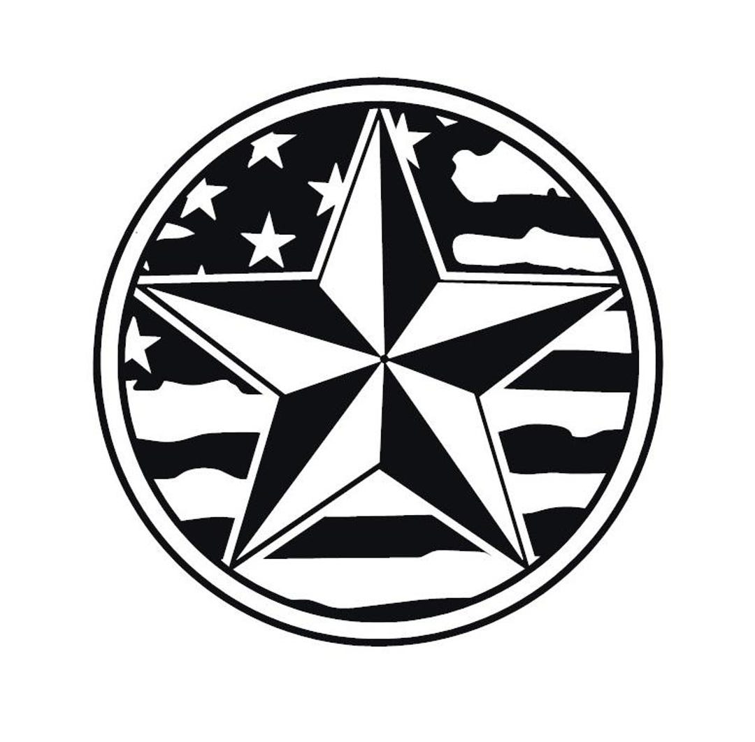 Texas Star With Rugged American Flag Decal - Multiple Colors & Sizes ...