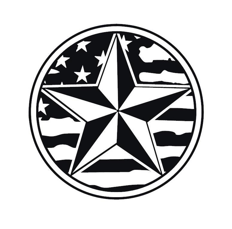 Texas Star With Rugged American Flag Decal - Multiple Colors & Sizes ...
