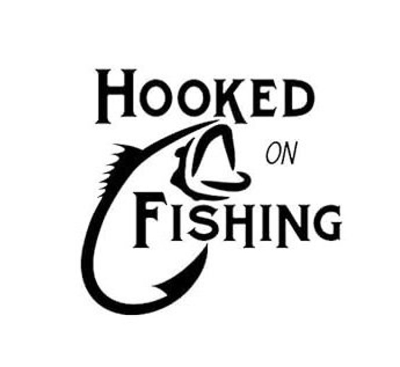 Hooked on Fishing Decal - Multiple Colors & Sizes - Laptop-phone-window ...