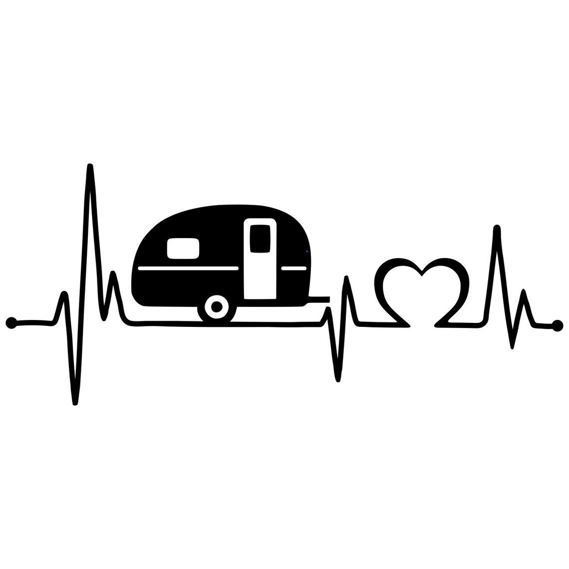 Camper Heartbeat Decal - Multiple Colors & Sizes - Laptop-phone-window ...