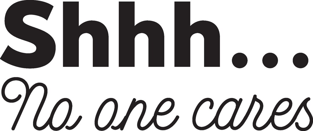 Shhh.... No One Cares Decal - Multiple Colors & Sizes - Laptop-phone ...