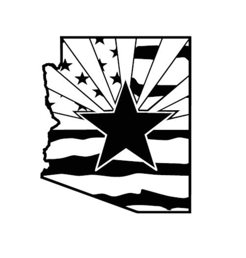 Rugged American Flag Shape of Arizona Decal - Multiple Colors & Sizes ...