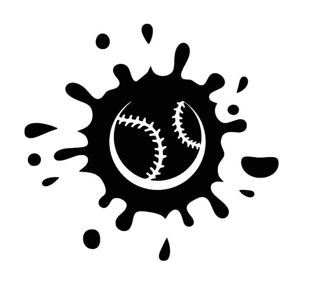 Baseball Splat Decal - Multiple Colors & Sizes - Laptop-phone-window-rv ...