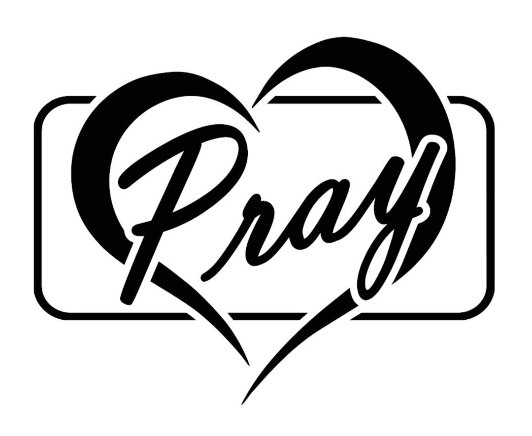 Pray Heart - Prayer Heart Decal - Multiple Colors & Sizes - Laptop ...