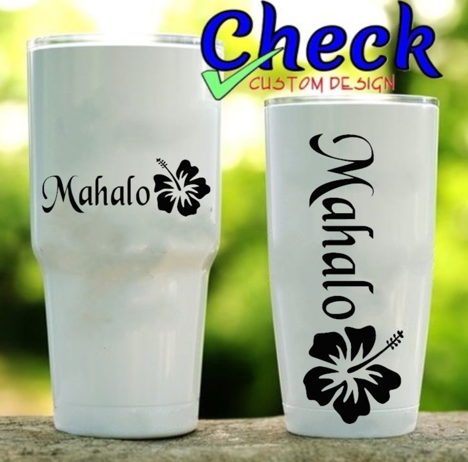 Mahalo Decal - Hawaiian Flower - Hawaii - Hawaiian Hibiscus - Multiple ...