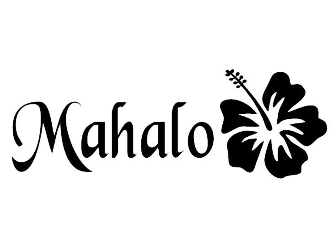 Mahalo Decal - Hawaiian Flower - Hawaii - Hawaiian Hibiscus - Multiple ...