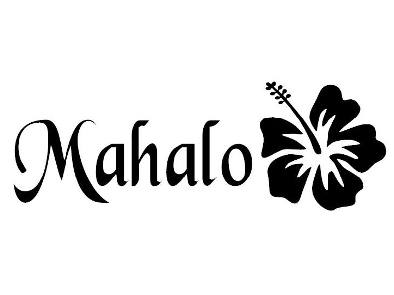 Mahalo Decal - Hawaiian Flower - Hawaii - Hawaiian Hibiscus - Multiple ...