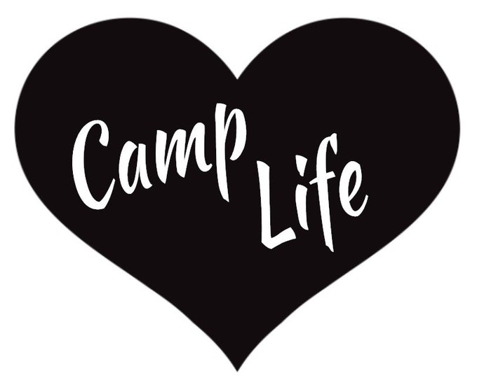 Pop up Camper Decal, Camp Life Decal, Heart Camp Decal, Heart With Camp ...