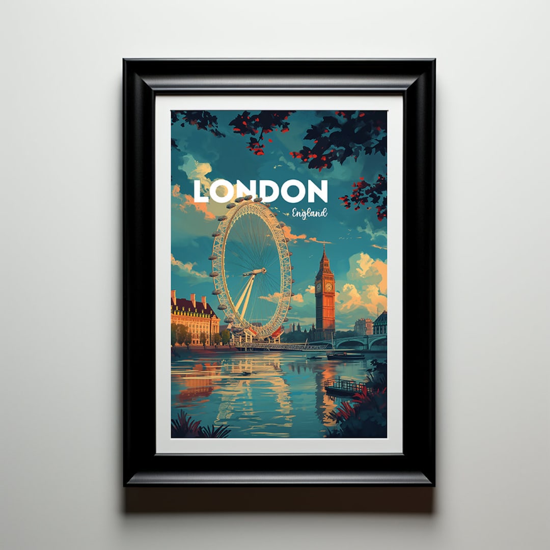 London Eye Art Iconic Eye & Big Ben Print Home Decor Wall Art Perfect ...