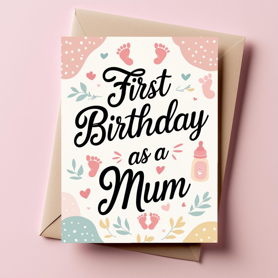 First Birthday as a Mum | Special Birthday Card for New Mums | First ...