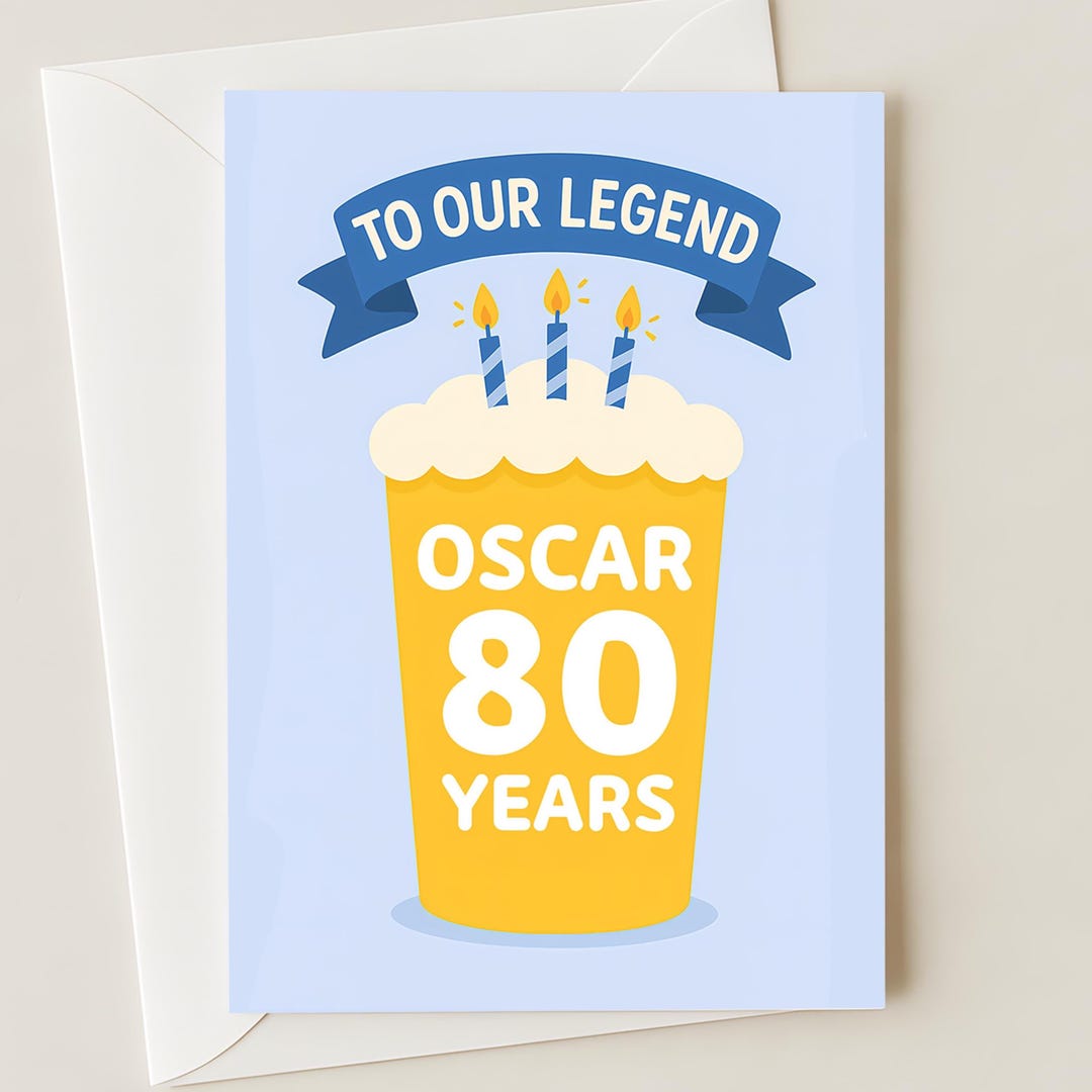 Personalised 80th Birthday Card for Men | Custom Name Funny Card for ...