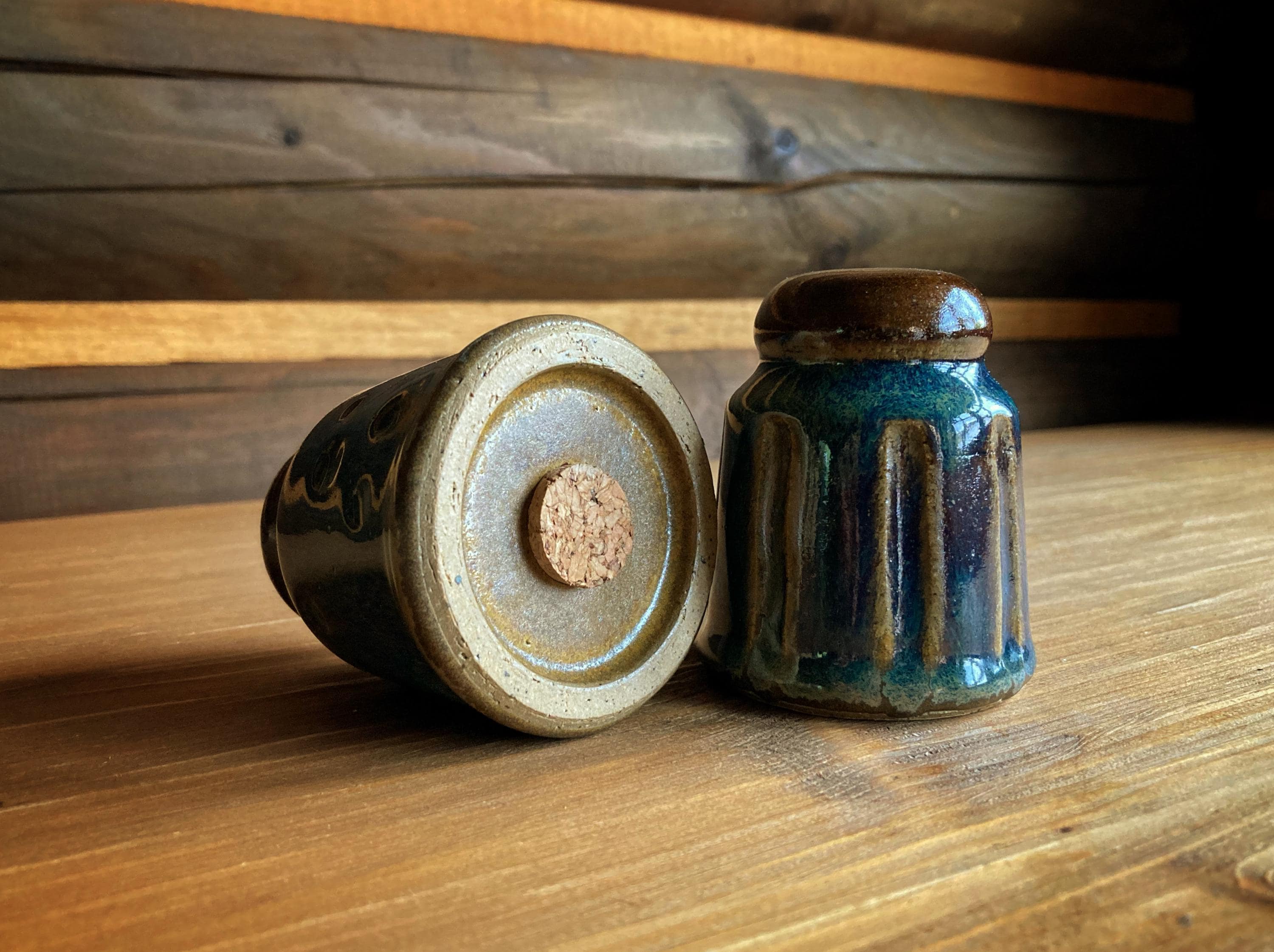 Handmade Salt and Pepper Shaker, 2 Pieces Set, Wheel Thrown, Ceramic ...