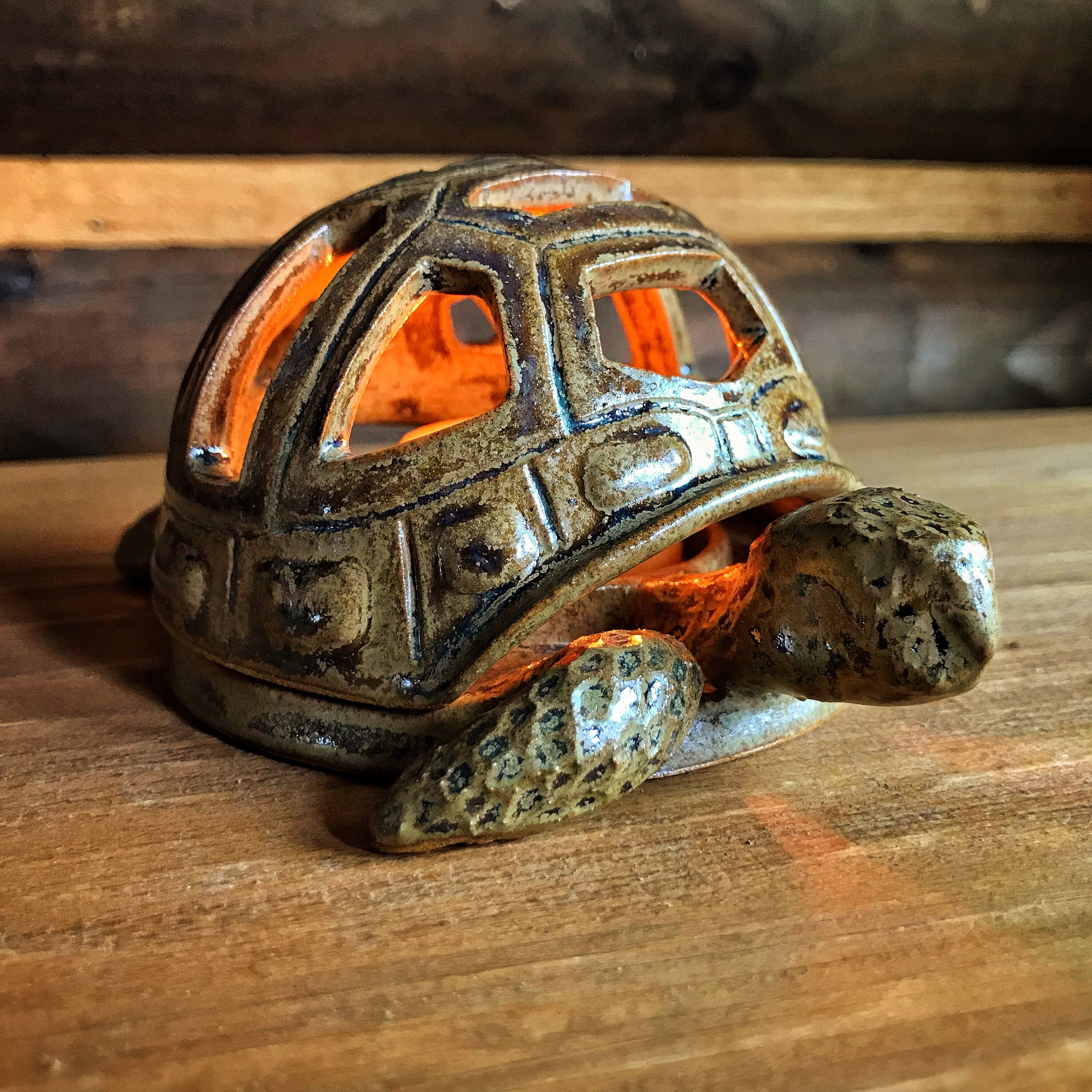 Handmade Lighttortoise, Wheel Thrown, Ceramic Luminary, Turtle ...