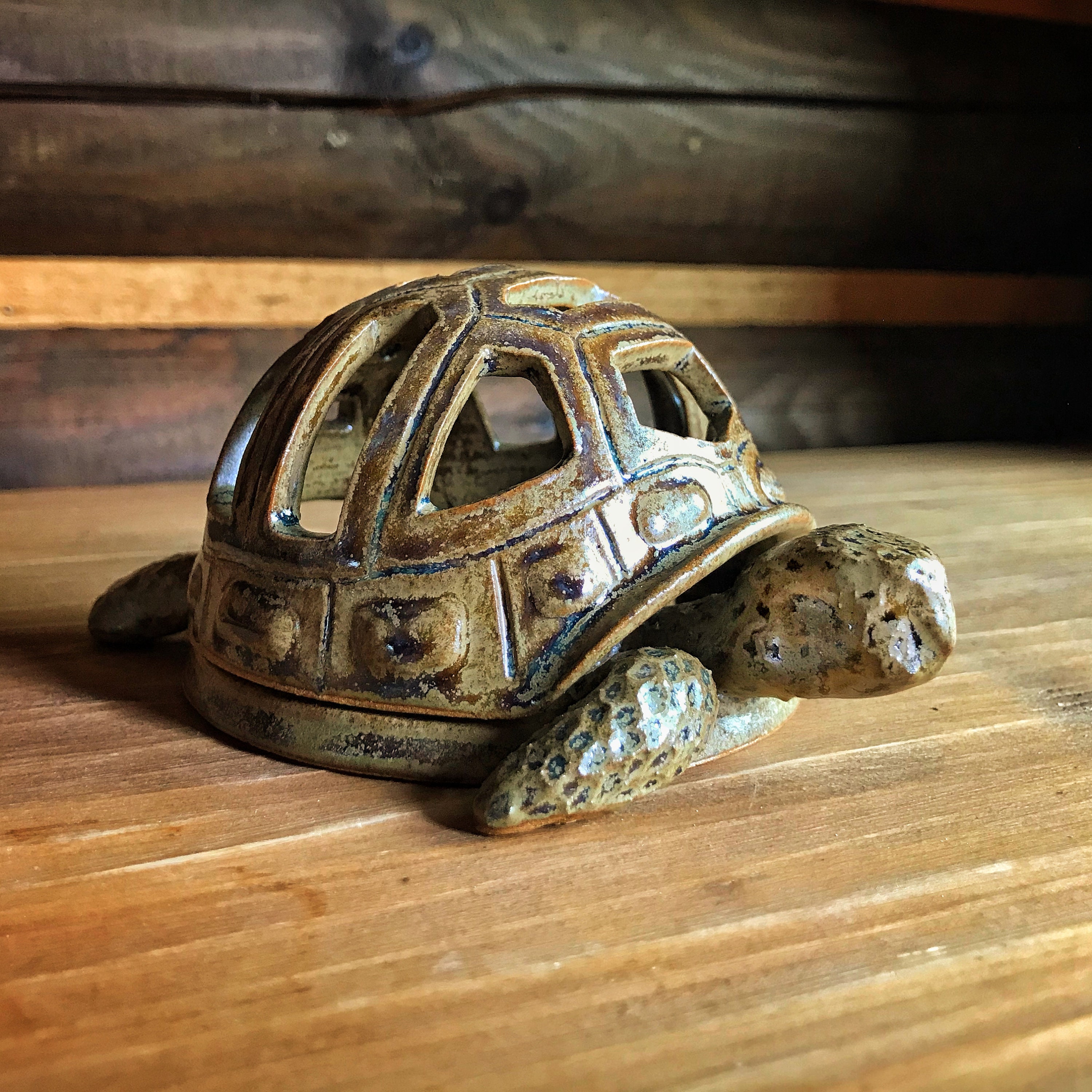 Handmade Lighttortoise, Wheel Thrown, Ceramic Luminary, Turtle ...