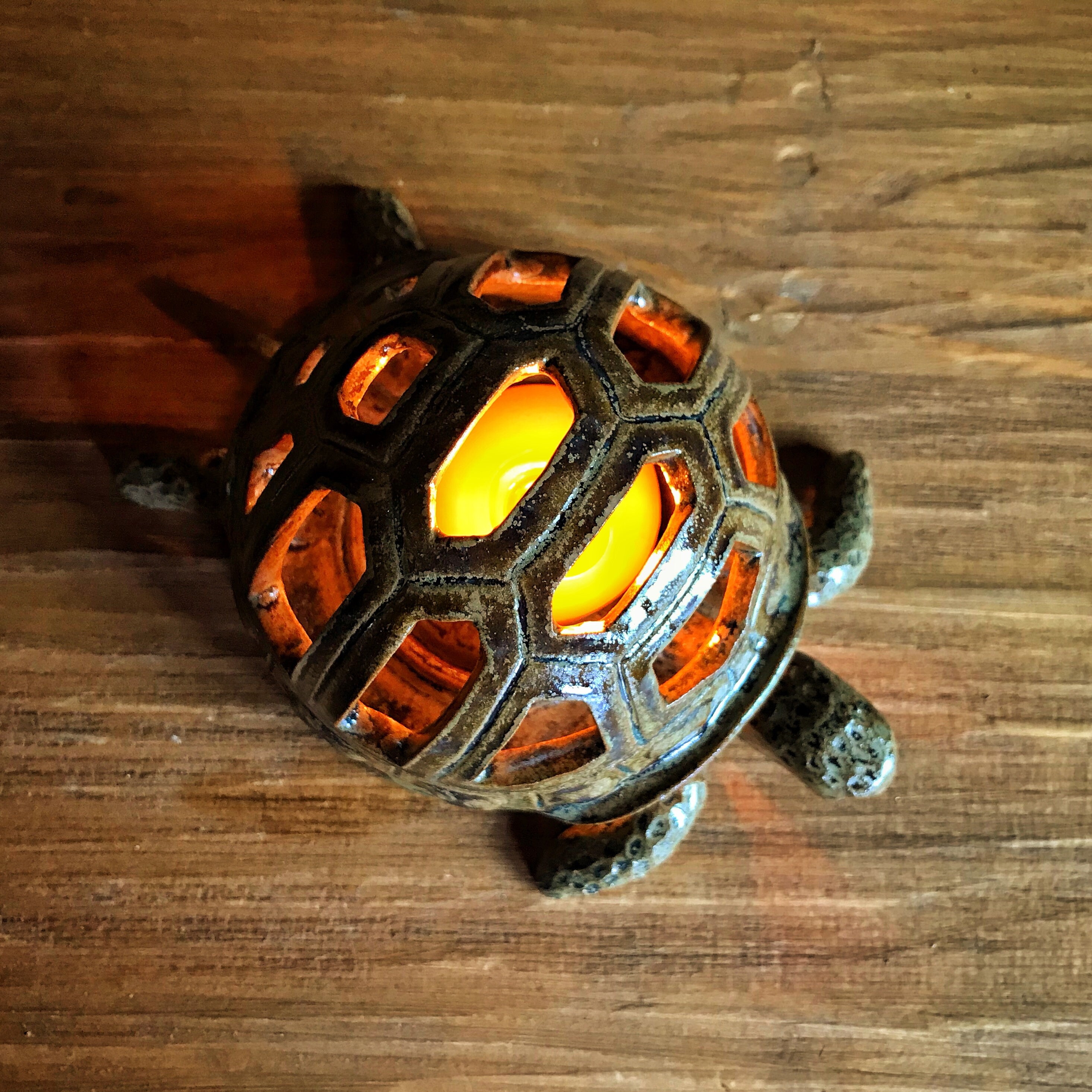 Handmade Lighttortoise, Wheel Thrown, Ceramic Luminary, Turtle ...