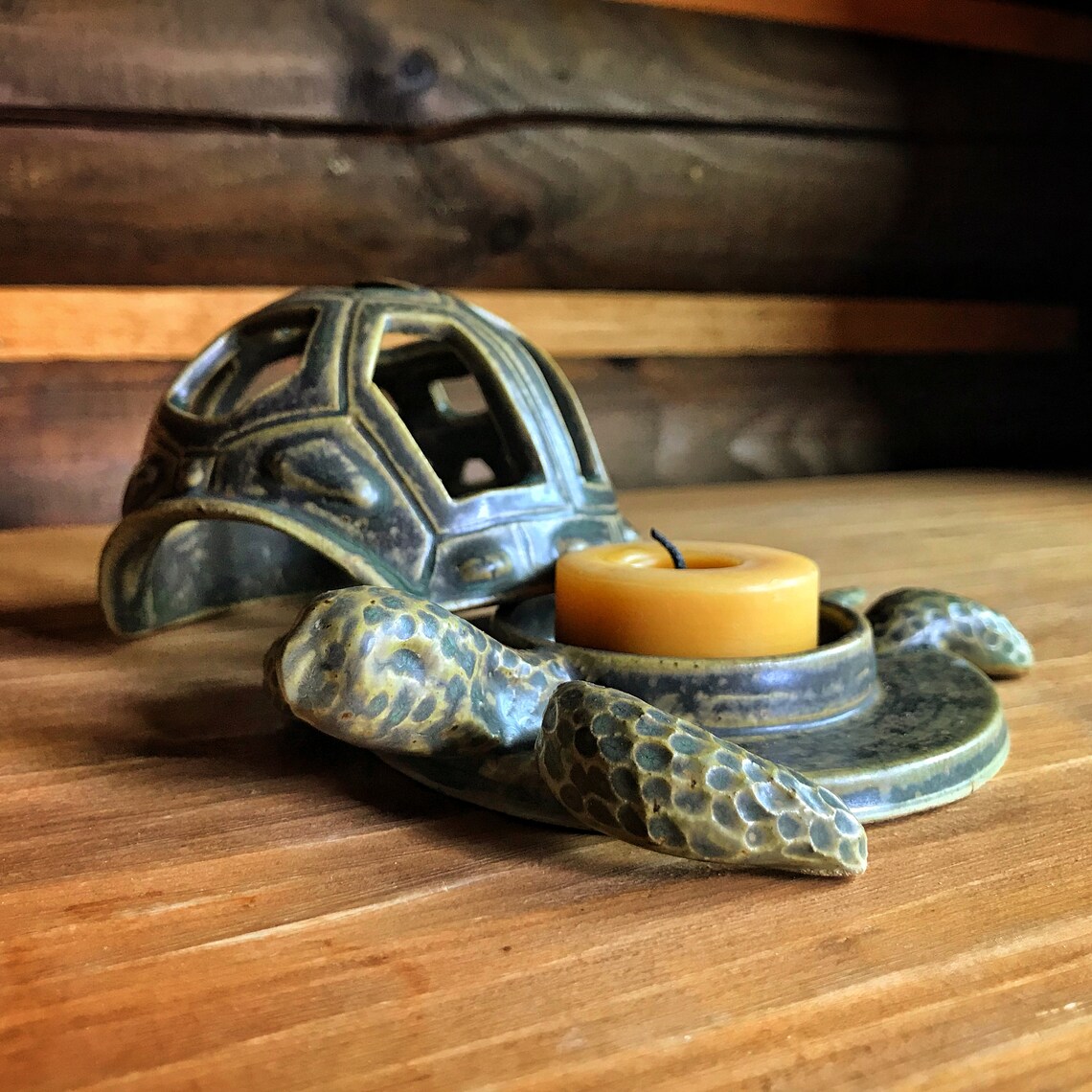 Handmade Lighttortoise, Wheel Thrown, Ceramic Luminary, Turtle ...