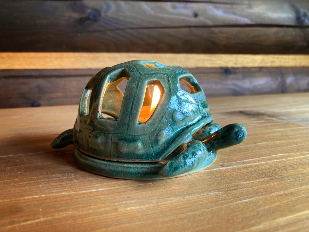 Handmade Lighttortoise, Wheel Thrown, Ceramic Luminary, Turtle ...