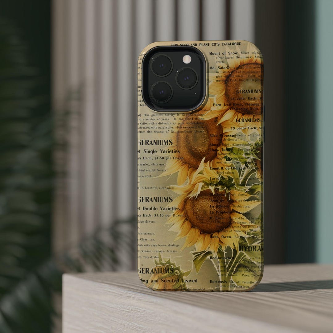 Magnetic Tough Cases, Vintage Sunflower Cell Phone Protector, Sunflower ...