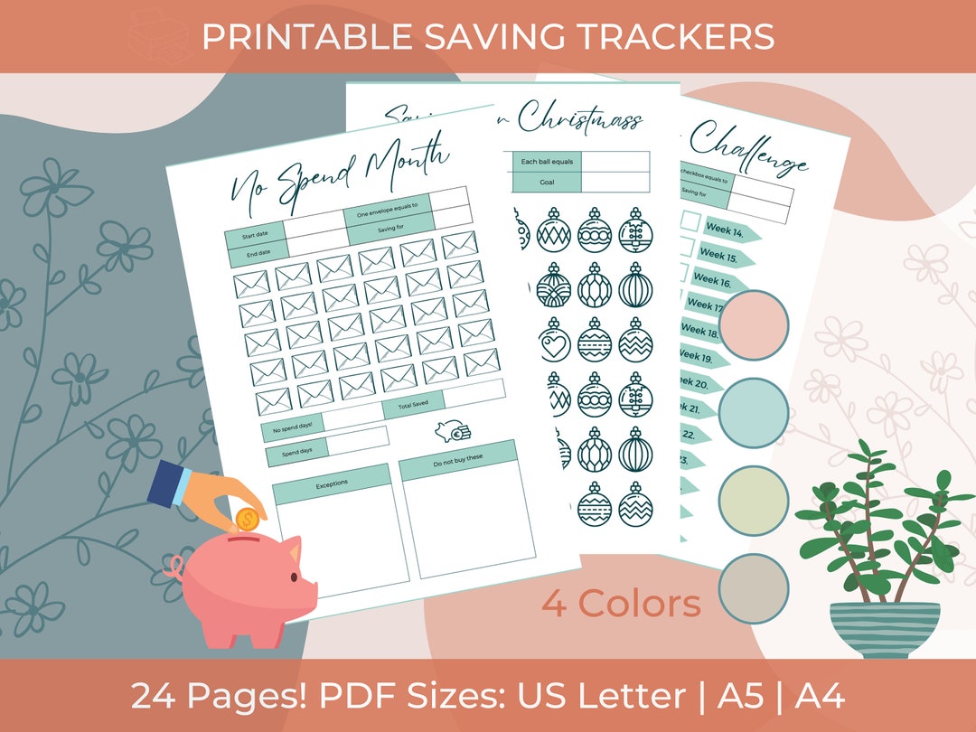 Printable Saving Trackers & Challenges Financial Empowerment Toolkit ...
