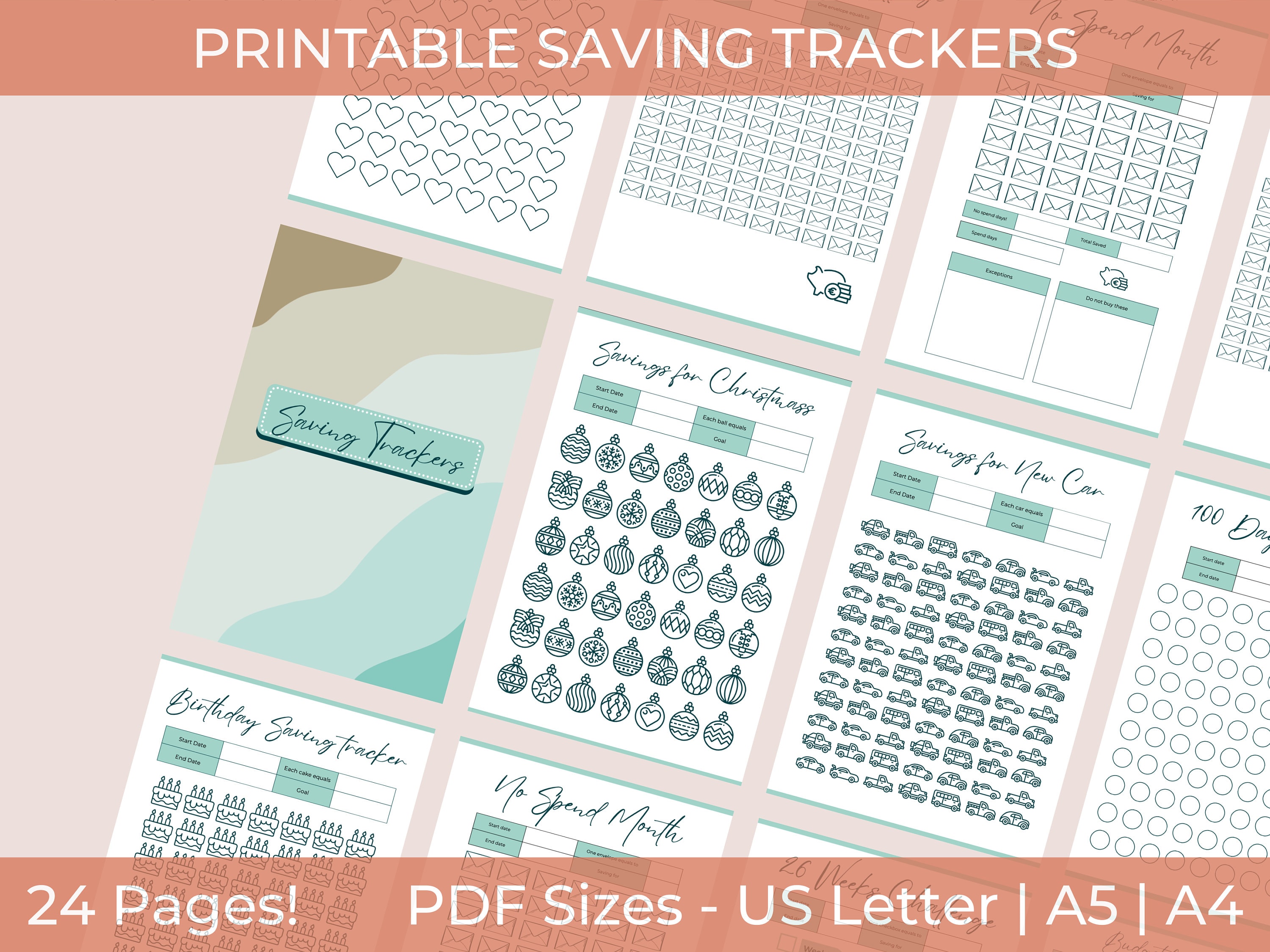 Printable Saving Trackers & Challenges Financial Empowerment Toolkit ...