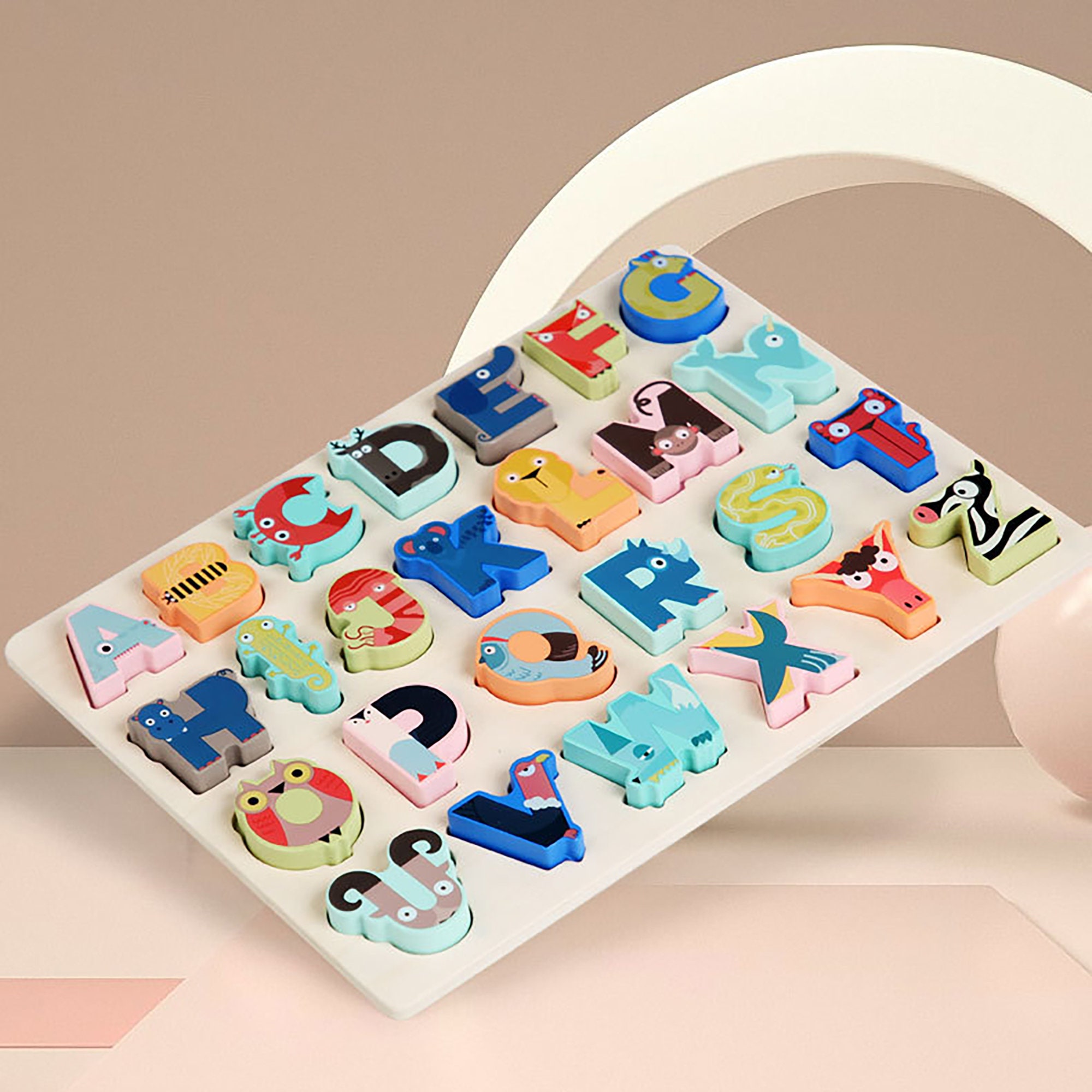 Wooden Alphabet Puzzle, Abc Puzzle, Montessori Board, Educational Board ...