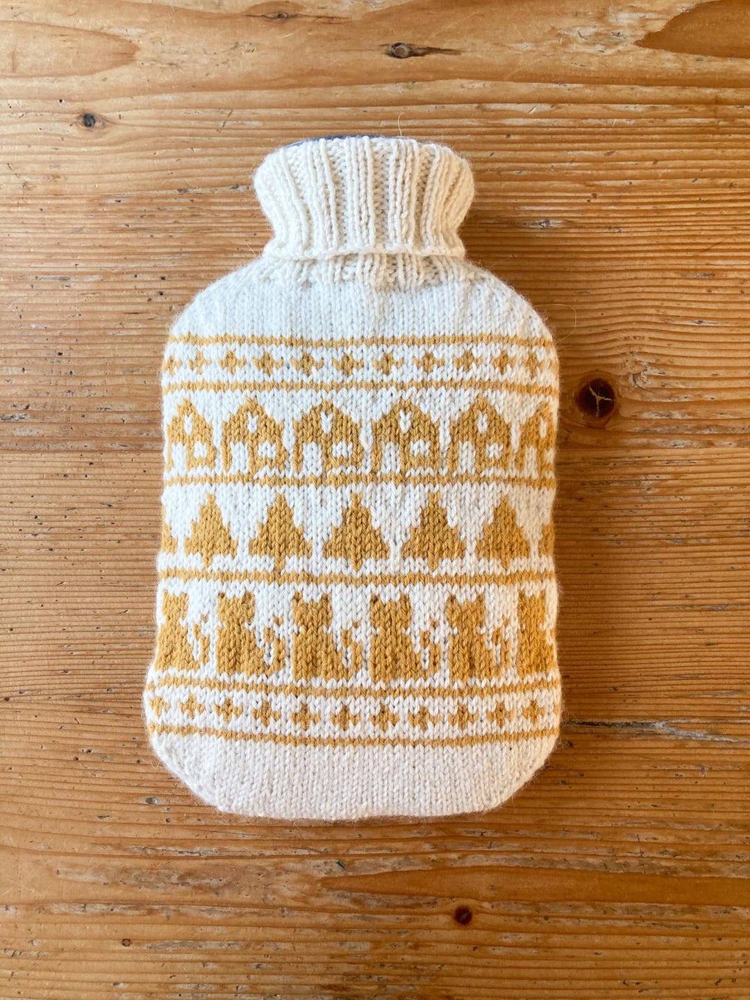 House Tree Animal Hot Water Bottle Bag - DUTCH Knitting Pattern - Etsy