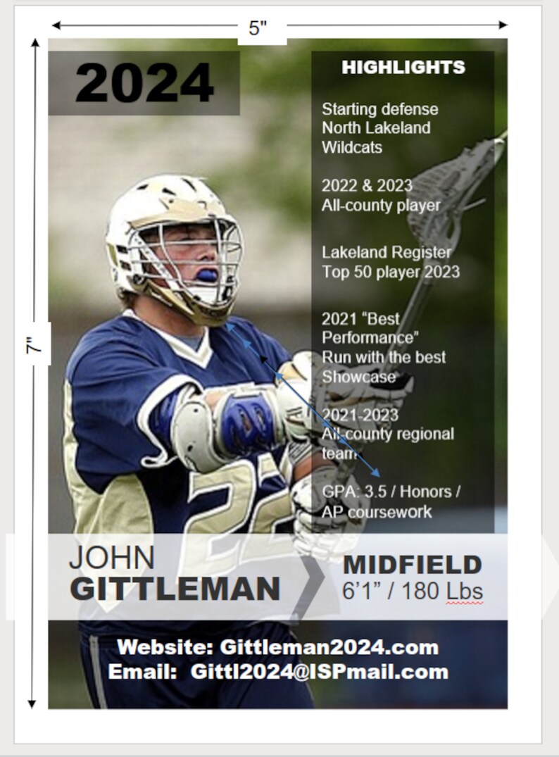Lacrosse - Sports Recruit Profile | Sports Trading Cards | Powerpoint ...