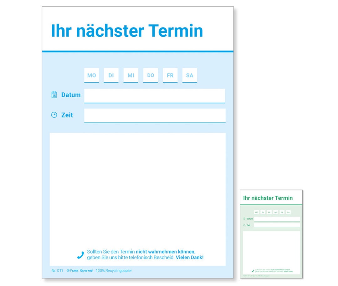 Frank Paperman | 600x Appointment Slips | 12 × Appointment Pads of 50 ...