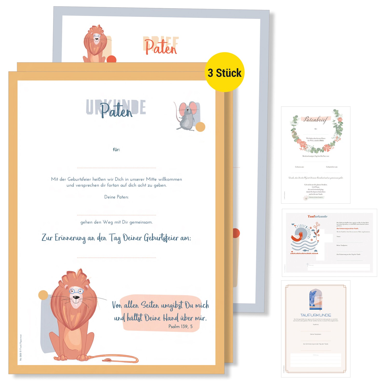 Frank Paperman | Godparent Letter for Godparents | 3x Christening ...