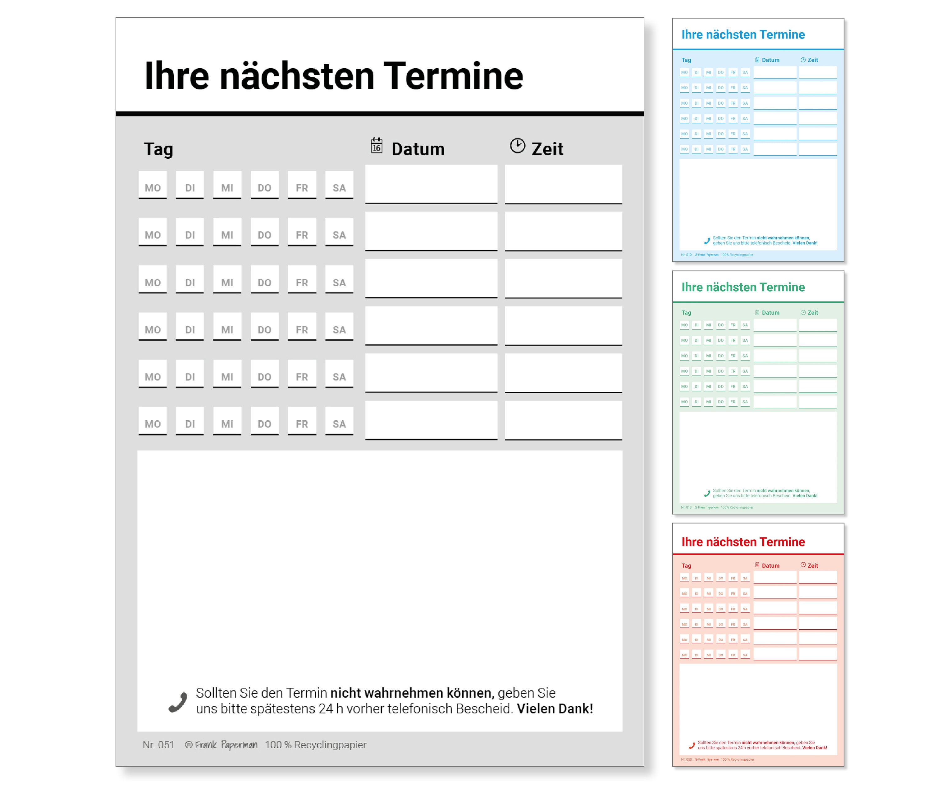 Frank Paperman | 600 Appointment Slips Practice | 12 X Appointment Pad ...