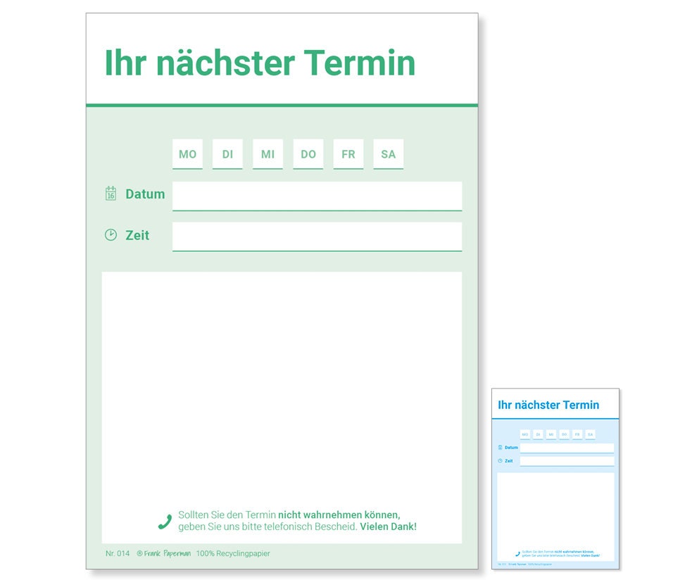 Frank Paperman | 600x Appointment Slips | 12 × Appointment Pads of 50 ...