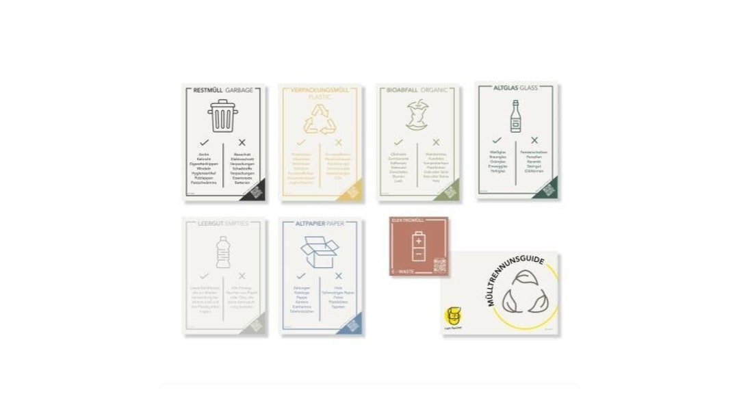 Frank Paperman | 7 Waste Separation Stickers | Self-adhesive | DIN A6 ...