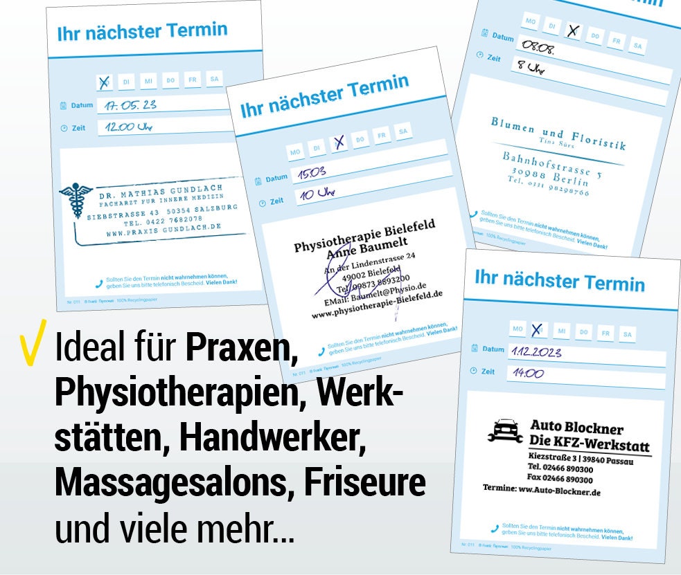 Frank Paperman | 600x Appointment Slips | 12 × Appointment Pads of 50 ...