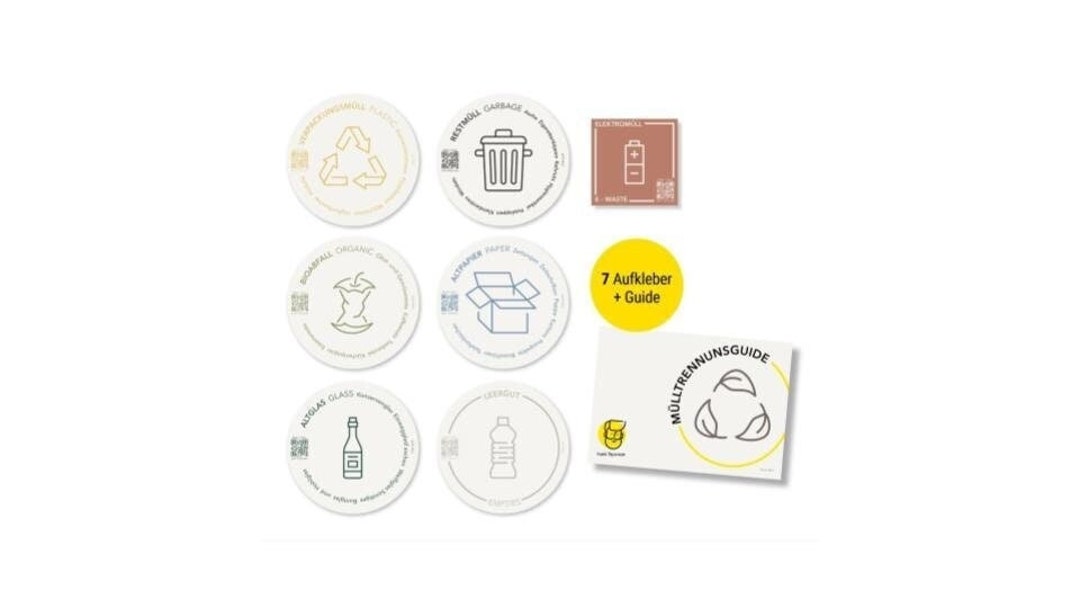 Frank Paperman | 7 Stickers Waste Separation | Self-adhesive | Round ...
