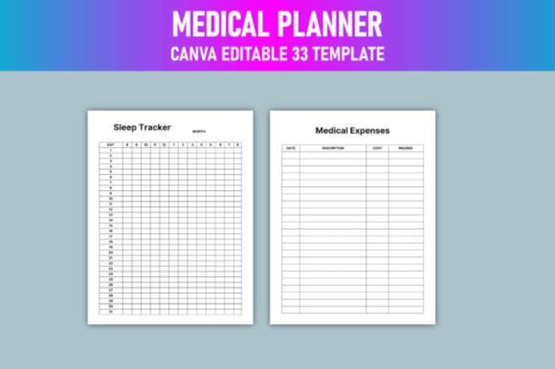 Editable Medical Planner, Medical Planner Printable, Medical Binder ...