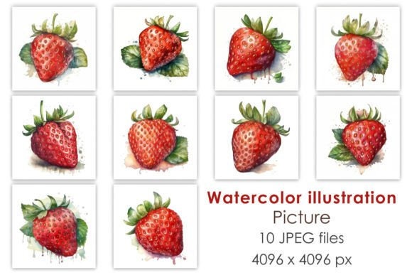 Watercolor Strawberry PNG Clipart, Dessert Clipart, Strawberry Cake ...