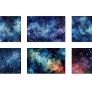 Starry Night Sky Watercolor Backgrounds, Watercolor Backgrounds Digital ...