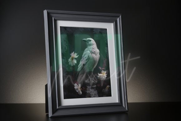 White Raven Gothic Digital Print, Raven Digital Print, Gothic Wall ...