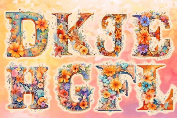 Boho Floral Alphabet Clipart,26 Floral Letters, Wedding Decor ...