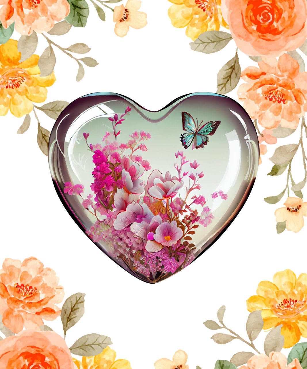 Glass Heart Memory Sublimation Clipart Heart Clipart Glass - Etsy