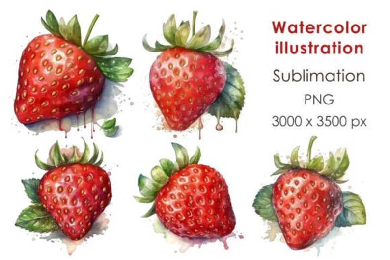 Watercolor Strawberry PNG Clipart, Dessert Clipart, Strawberry Cake ...