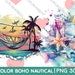Watercolor Boho Nautical Clipart, Coastal Clip Art, Boho Wedding ...