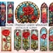 Rose Stained Glass Windows Watercolor Clipart, Rose Watercolor, Flower ...
